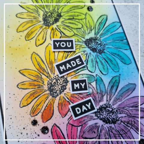 Watercolour Rainbow Daisy Card - KISS Kreative